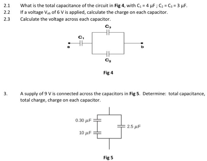 Solved 2.1 What is the total capacitance of the circuit in | Chegg.com