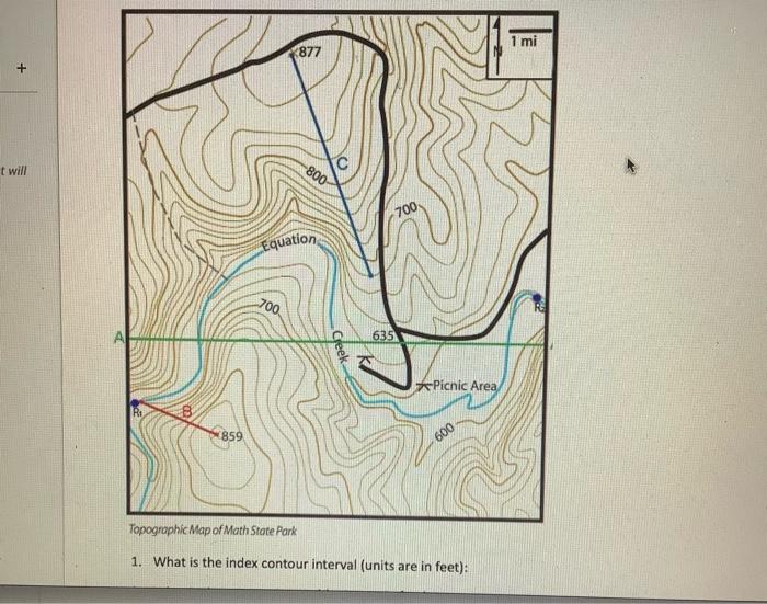 Solved 1. What is the index contour interval (units are in | Chegg.com Solved 1. What is the index contour interval (units are in | Chegg.com