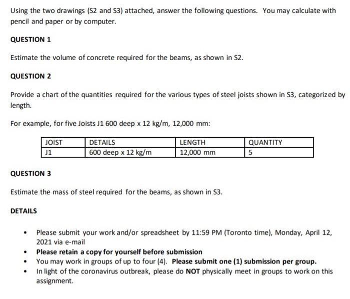 Using the two drawings (S2 and S3) attached, answer | Chegg.com