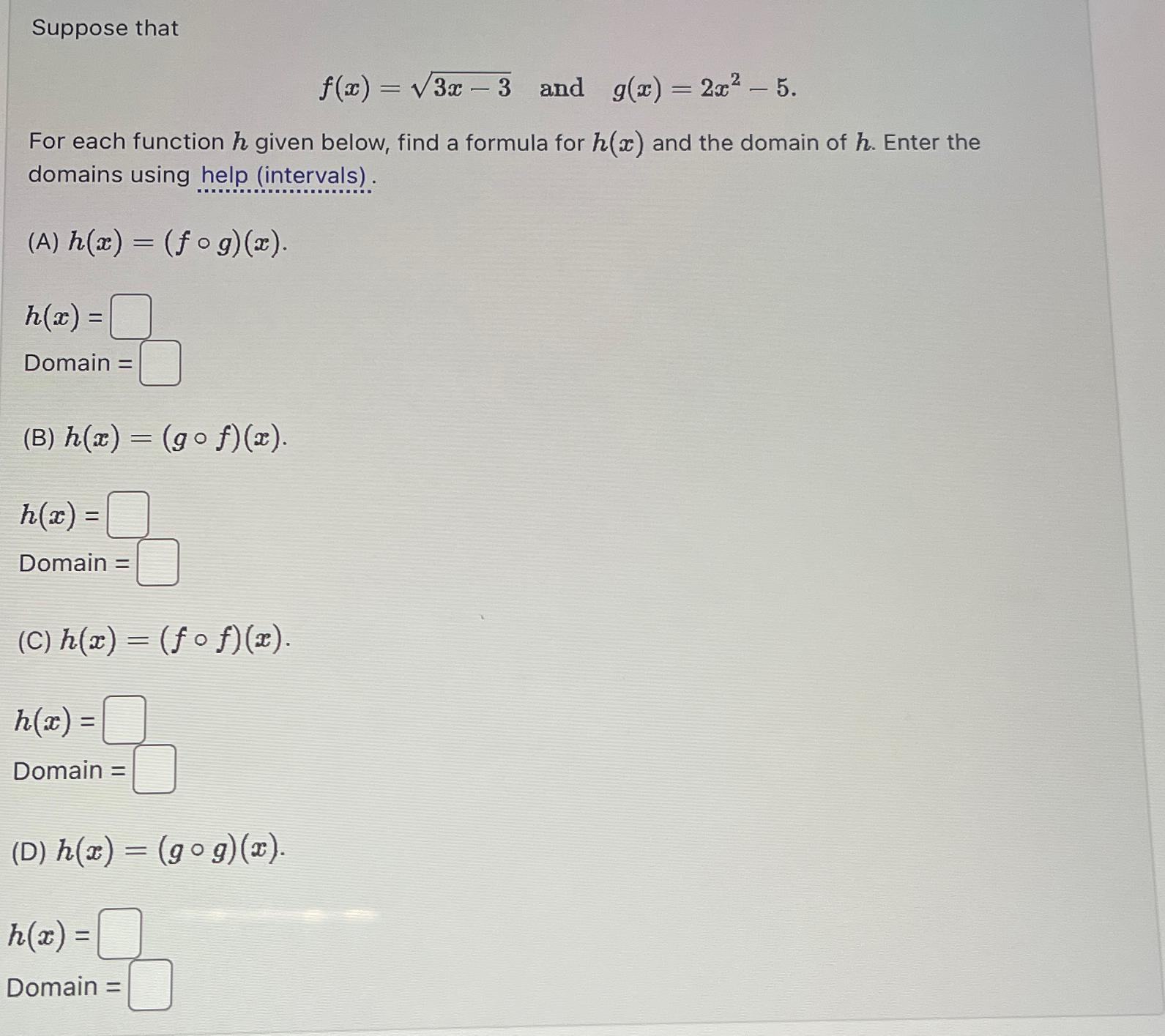 Solved Suppose thatf(x)=3x-32 ﻿and g(x)=2x2-5.For each | Chegg.com