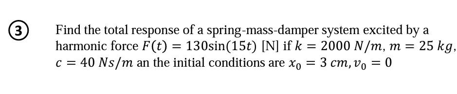 Solved Find the total response of a spring-mass-damper | Chegg.com