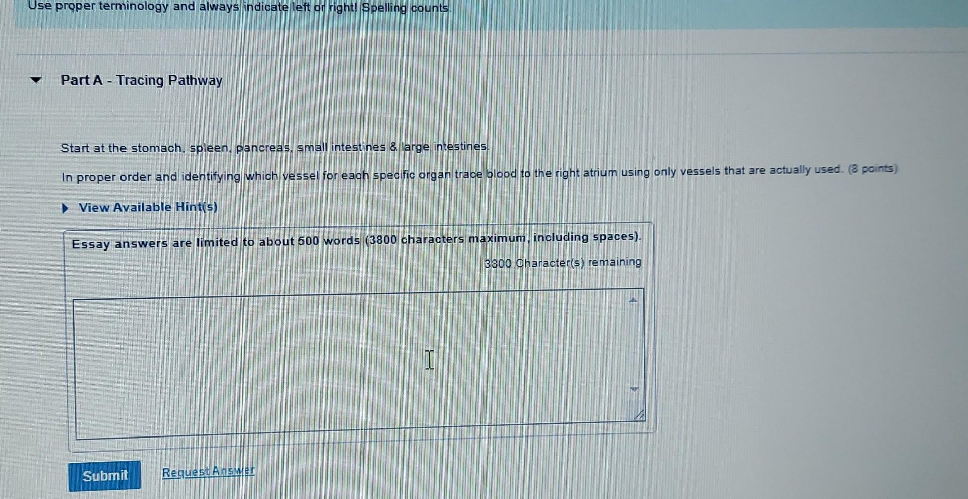 Solved Use proper terminology and always indicate left or | Chegg.com