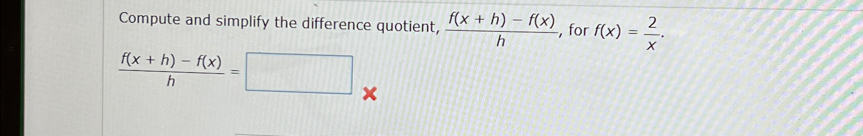 Solved Compute and simplify the difference quotient, | Chegg.com