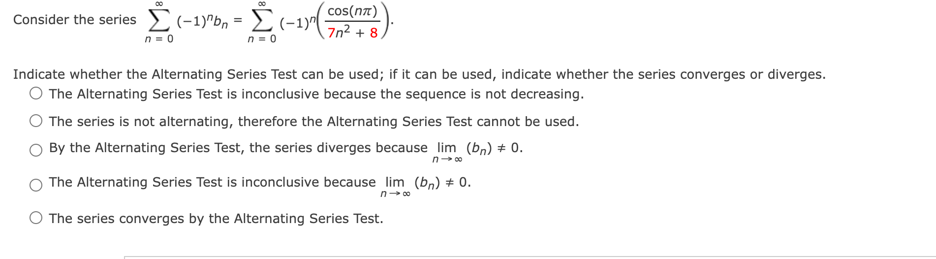 Solved Consider the series | Chegg.com