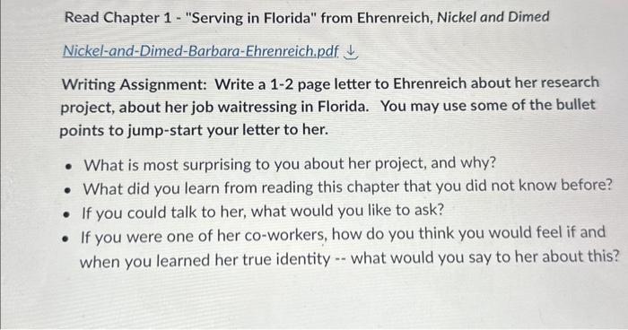 Read Chapter 1 - "Serving in Florida" from | Chegg.com