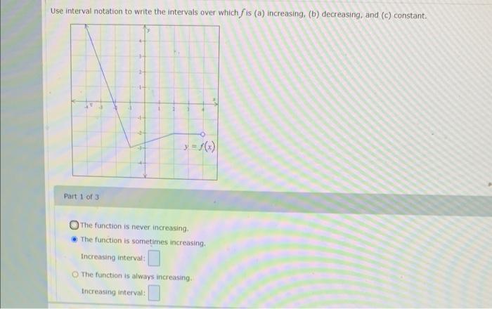 Solved Use interval notation to write the intervals over | Chegg.com