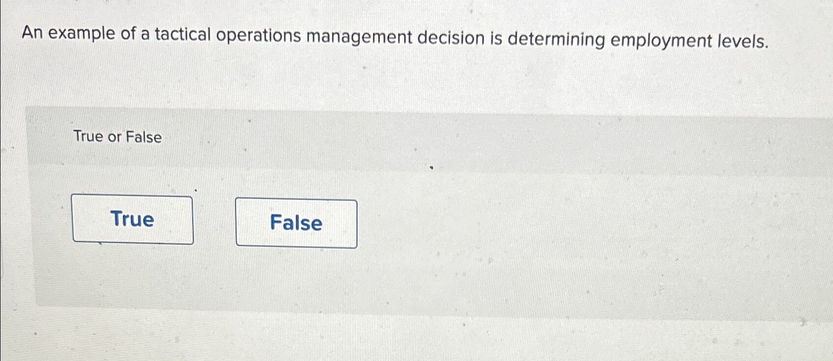 Solved An example of a tactical operations management | Chegg.com