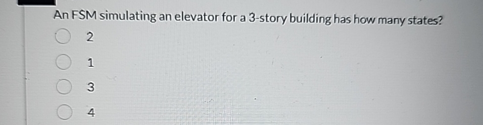 Solved An FSM simulating an elevator for a 3-story building | Chegg.com
