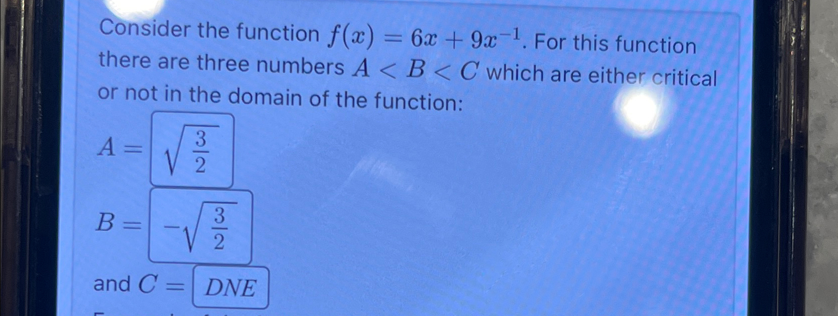Solved Consider the function f(x)=6x+9x-1. ﻿For this | Chegg.com