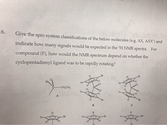 Solved Give the spin system classifications of the below | Chegg.com