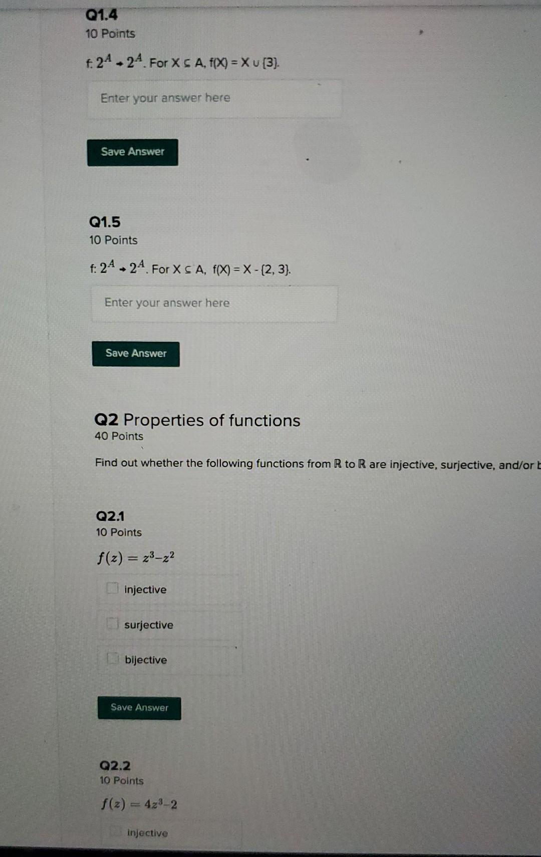 Solved Let A = (1, 2, 3). Express the range of each function | Chegg.com