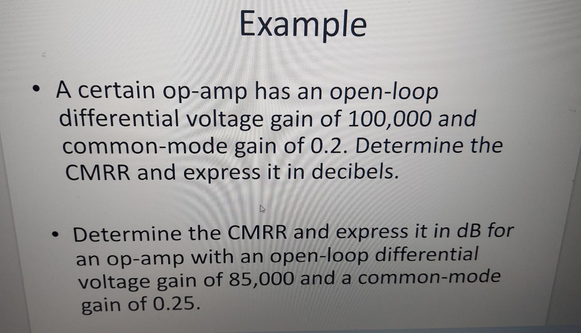 Solved Example A certain op-amp has an open-loop | Chegg.com