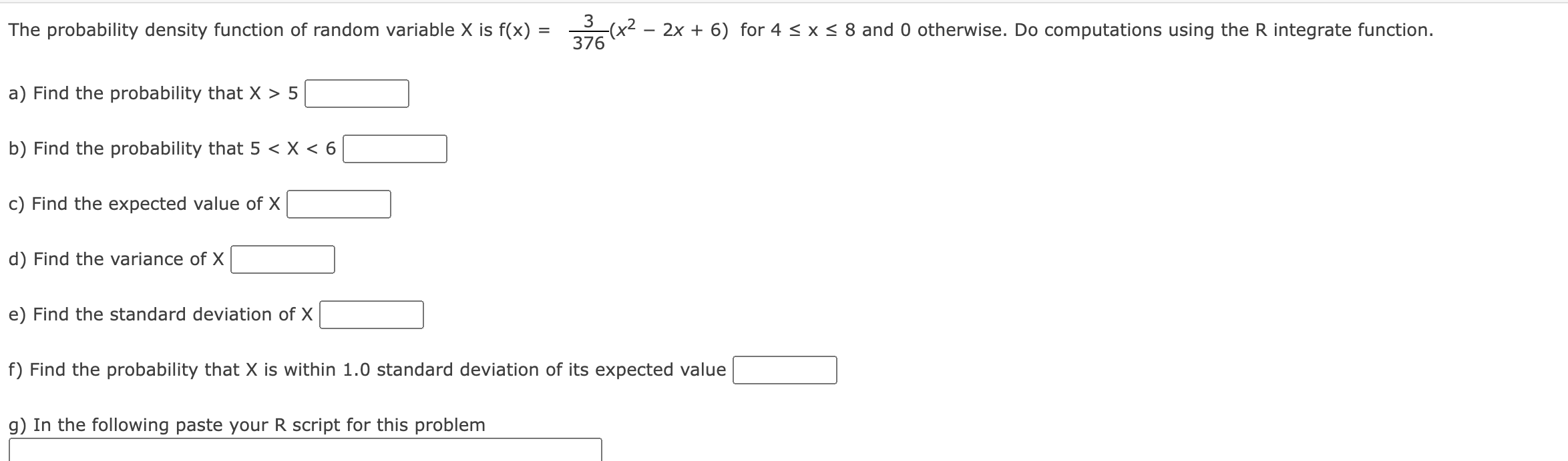 Solved The probability density function of random variable x | Chegg.com