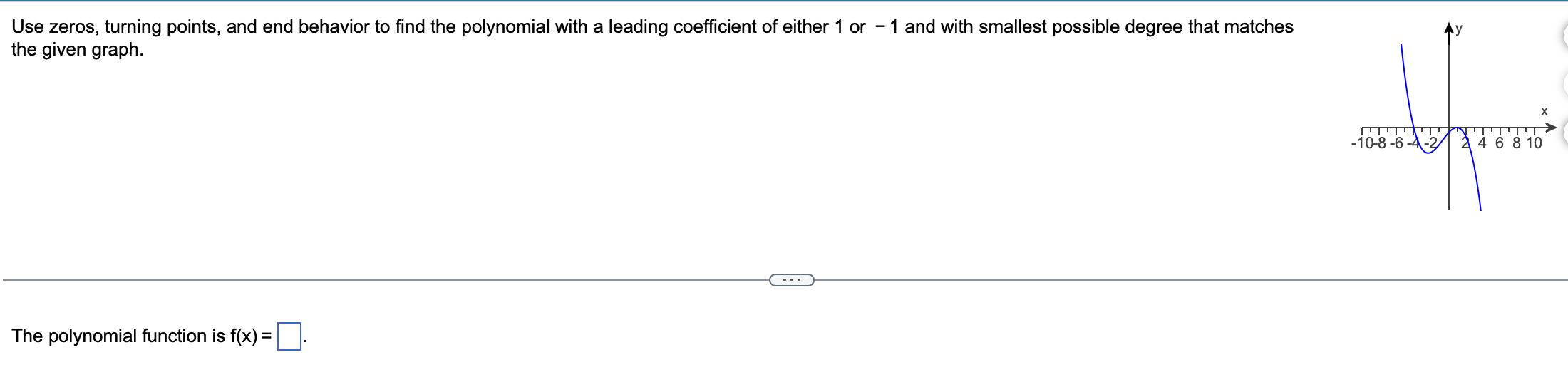 Solved Use zeros, turning points, and end behavior to find | Chegg.com