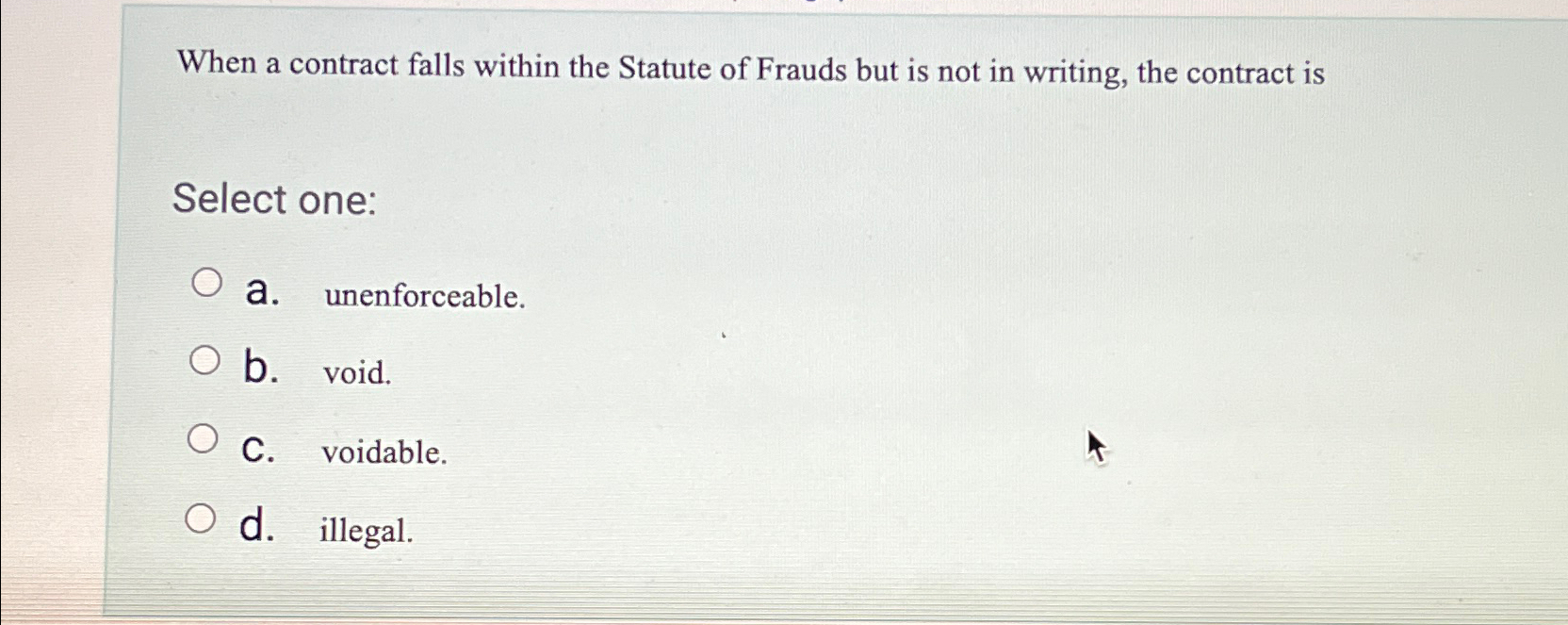 Solved When a contract falls within the Statute of Frauds | Chegg.com