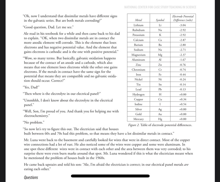 Solved 1. What does the expression “metals eating each | Chegg.com
