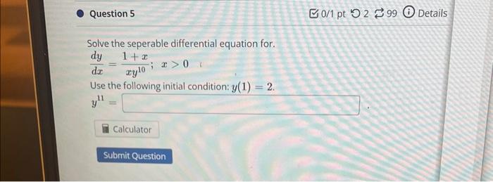Solved Solve the separable differehtial equation dtdx=x2+361 | Chegg.com
