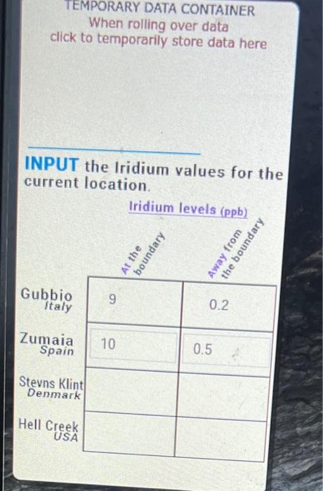 TEMPORARY DATA CONTAINER When rolling over data click | Chegg.com