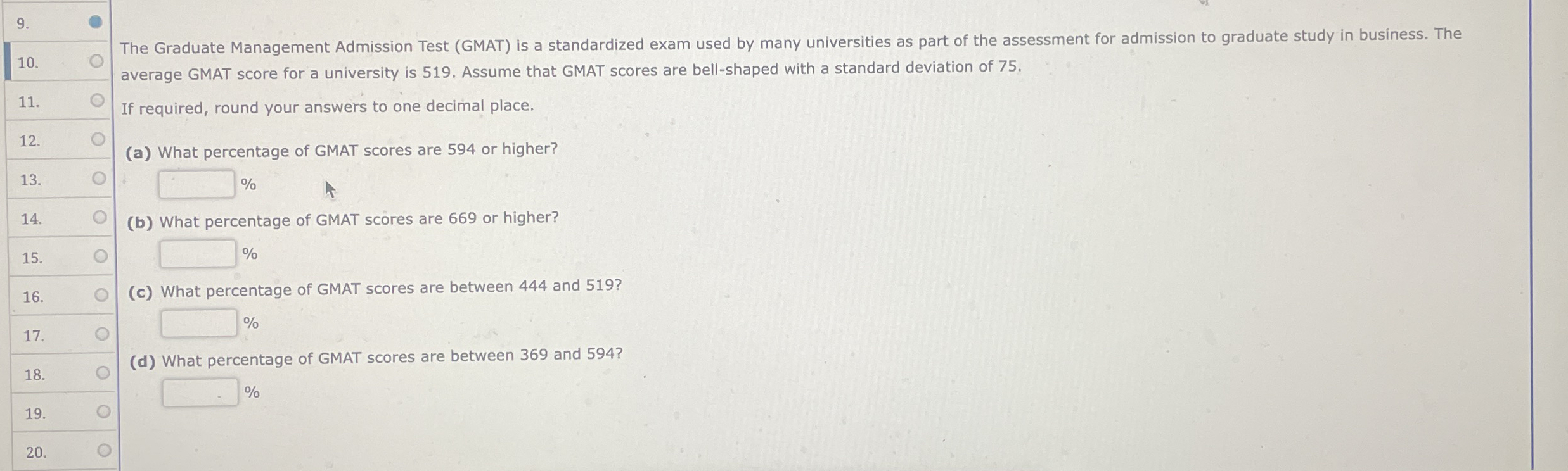 910.average GMAT score for a university is 519. | Chegg.com