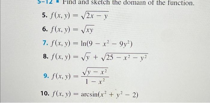 Solved Find and sketch the domain of the function. 5. f(x, | Chegg.com