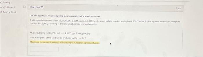Solved Tutoring Ach VHL Central C Tutoring en Question 23 5 | Chegg.com