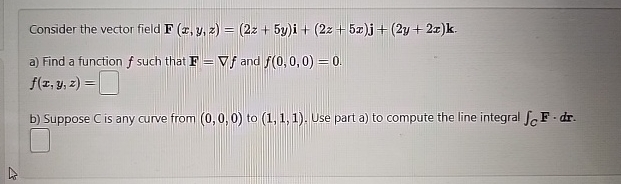 Solved Consider the vector field | Chegg.com