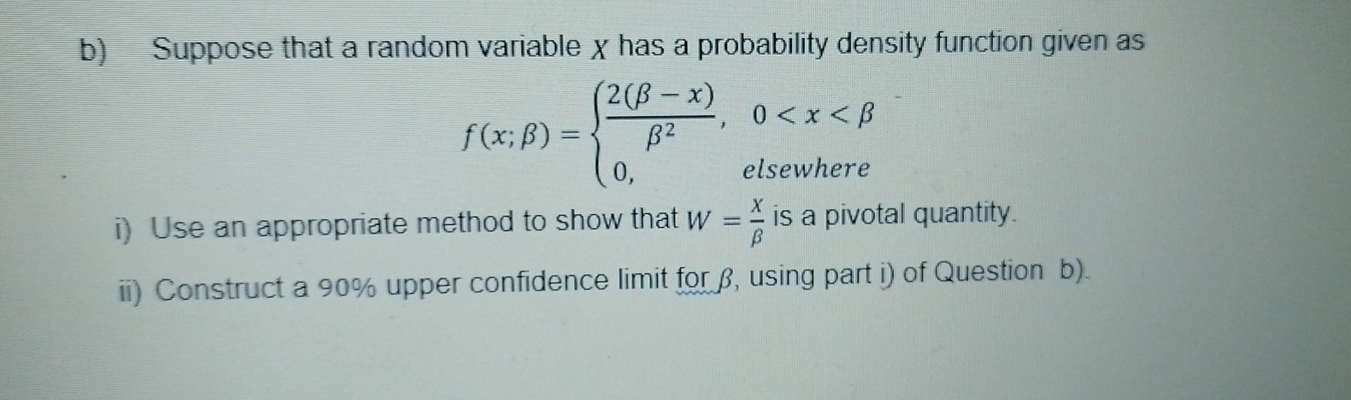 Solved Suppose that a random variable X has a probability | Chegg.com