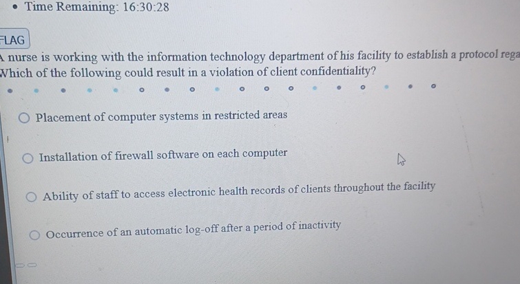 Solved Time Remaining: 16:30:28LAGA nurse is working with | Chegg.com