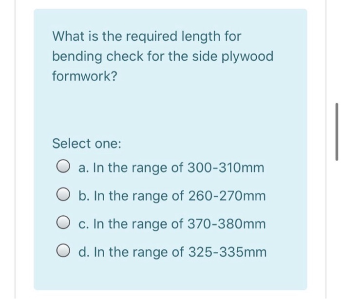 What is the required length for bending check for the | Chegg.com