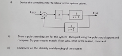 Solved Derive Transfer Function of following | Chegg.com