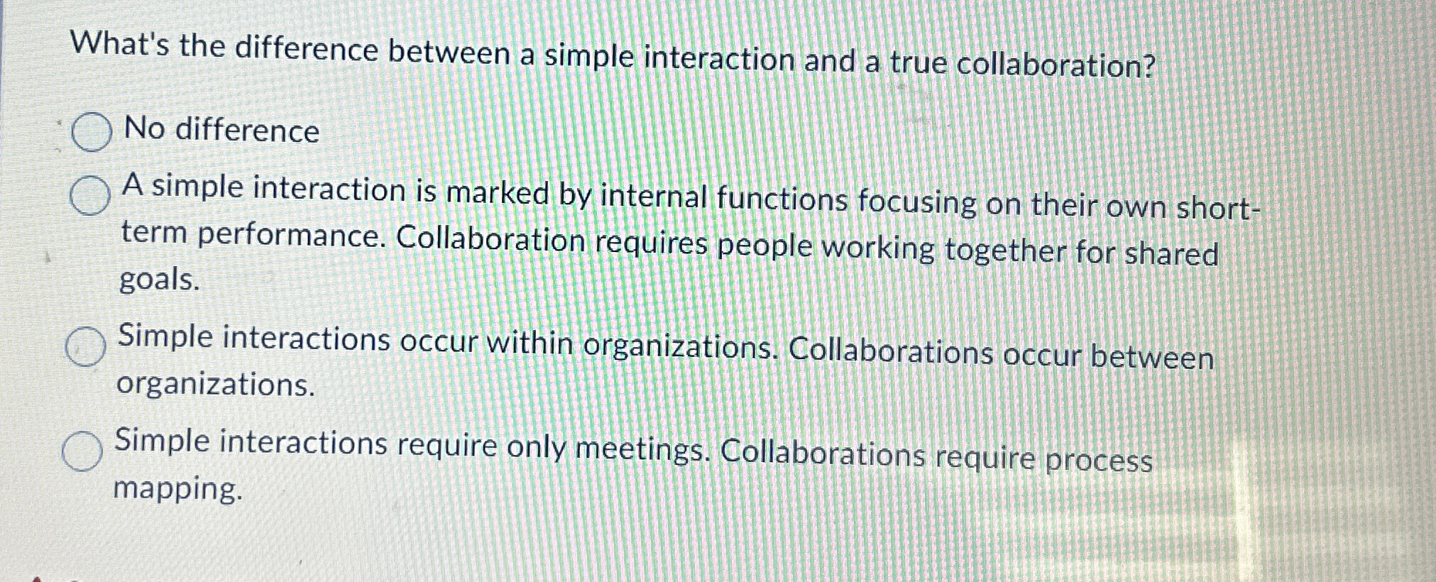 Solved What's the difference between a simple interaction | Chegg.com
