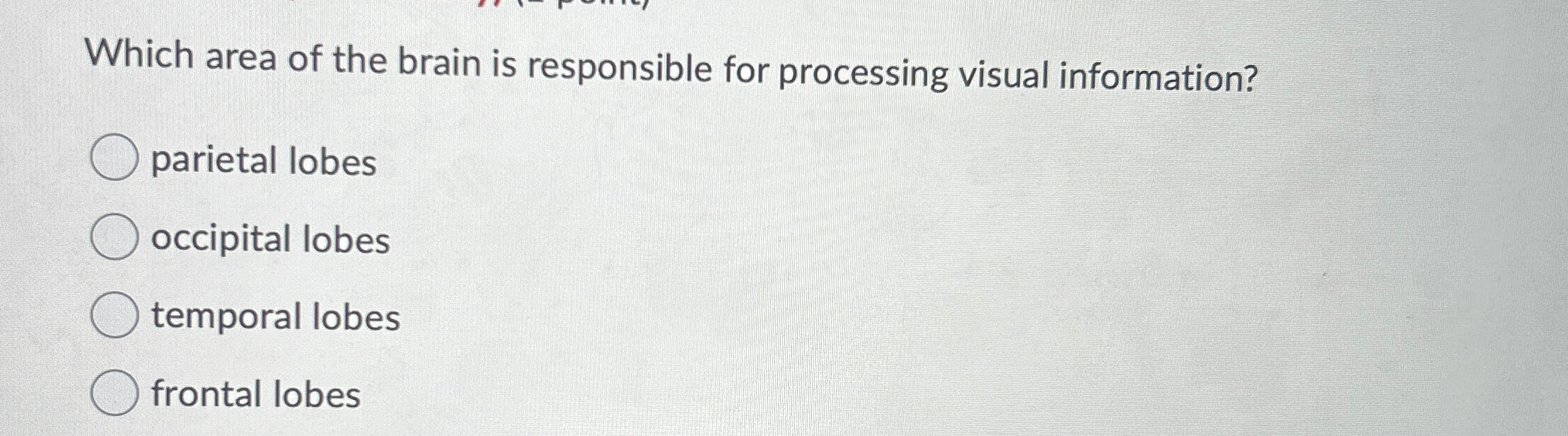 Solved Which area of the brain is responsible for processing | Chegg.com