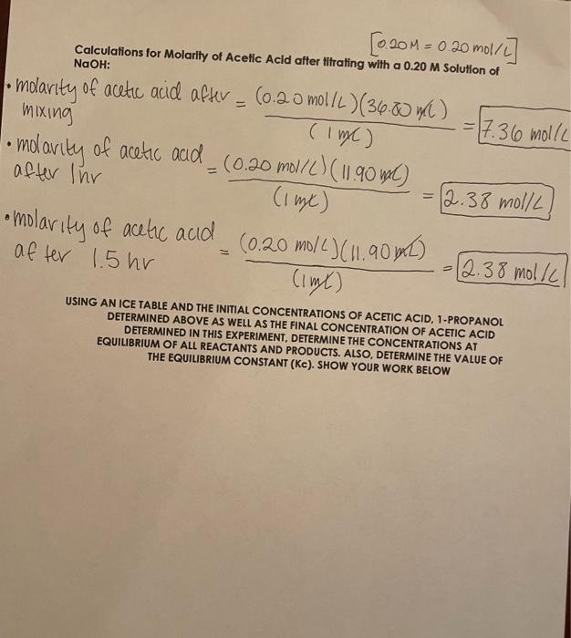 Solved USING AN ICE TABLE AND THE INITIAL CONCENTRATIONS OF | Chegg.com