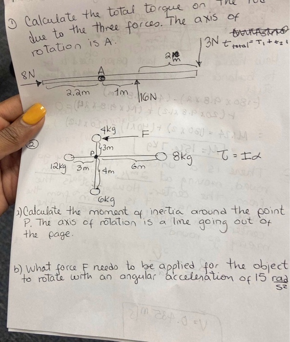 Solved tou on axis the of Calculate the total torque due to | Chegg.com