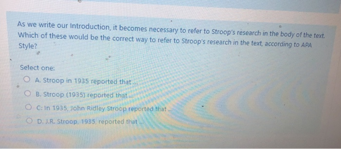 Solved Here are the results for the Stroop Task experiment. | Chegg.com