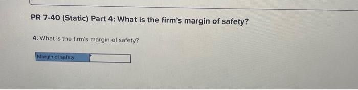 Solved Required information PR 7.40 (Static) Basic CVP | Chegg.com