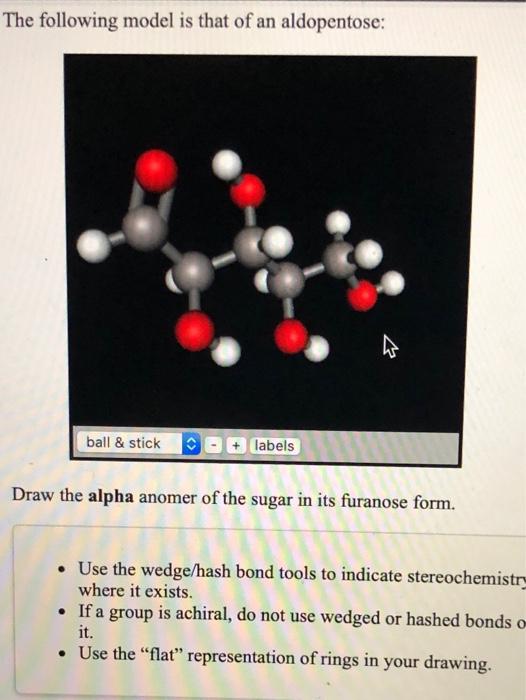 Solved The following model is that of an aldopentose: ball & | Chegg.com