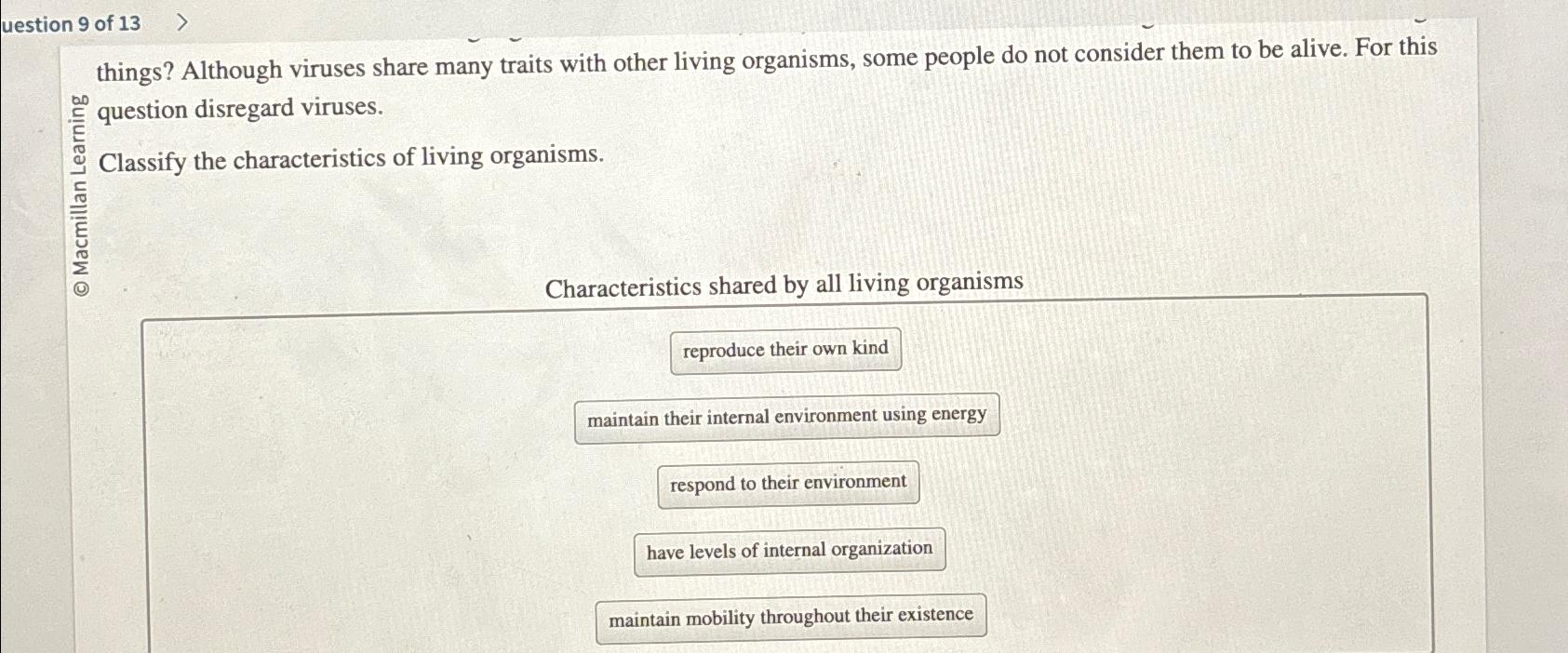 Solved things? Although viruses share many traits with other | Chegg.com