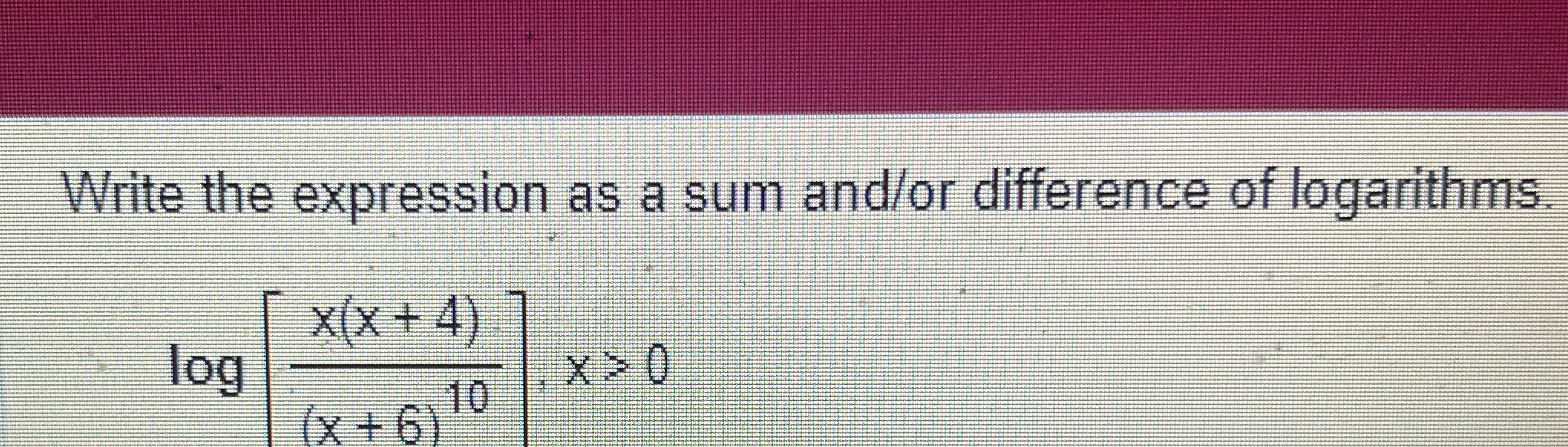 Solved Write the expression as a sum and/or difference of | Chegg.com