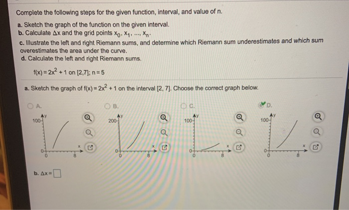 Solved Complete the following steps for the given function, | Chegg.com