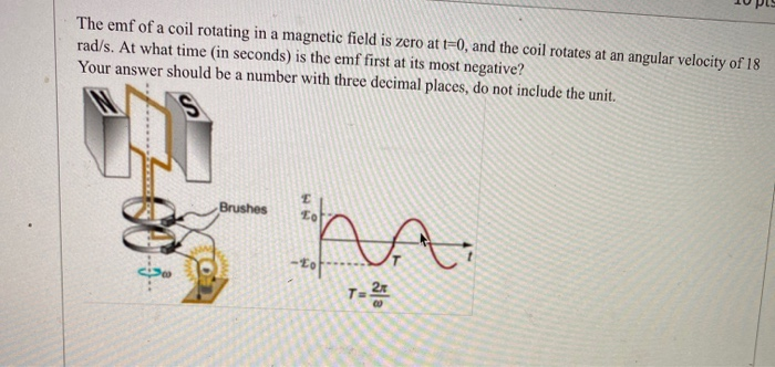 Solved The emf of a coil rotating in a magnetic field is | Chegg.com