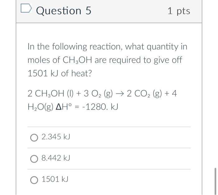Solved In the following reaction, what quantity in moles of | Chegg.com