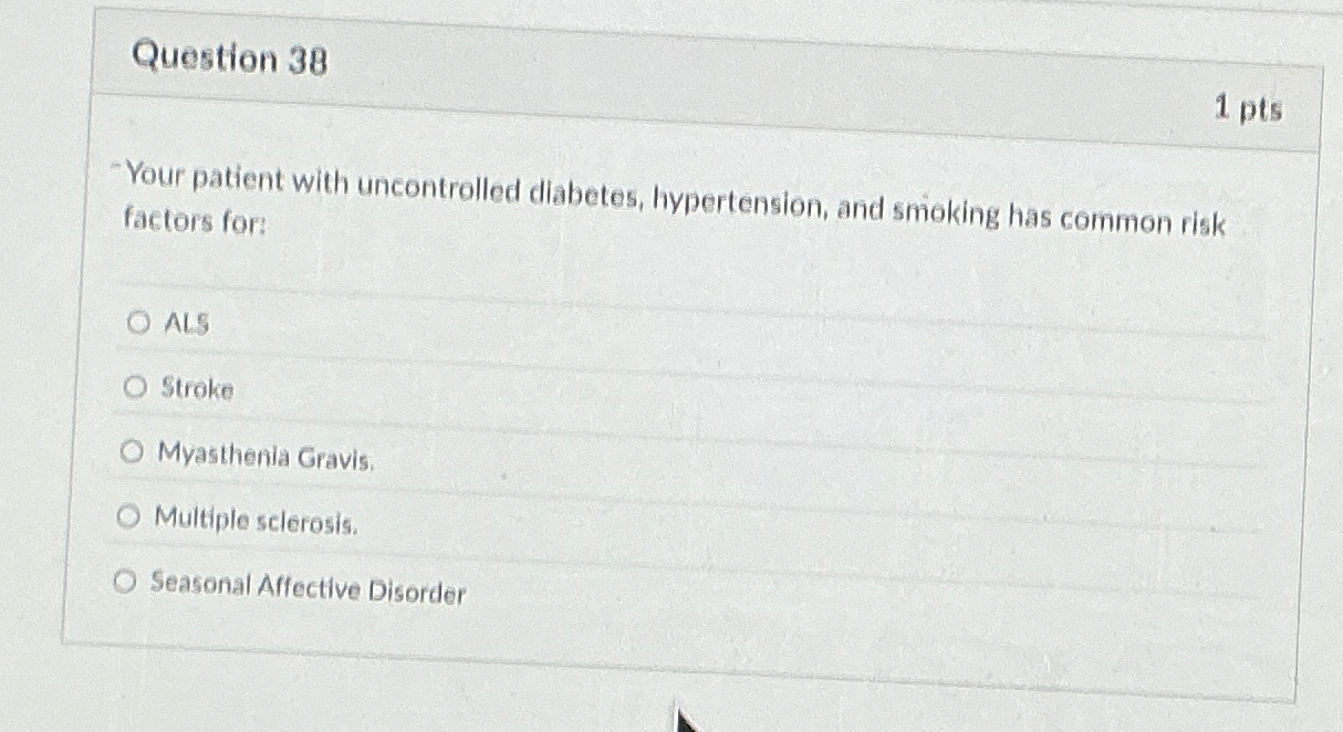 Solved Question 381 ptsYour patient with uncontrolled | Chegg.com Solved Question 381 ptsYour patient with uncontrolled | Chegg.com