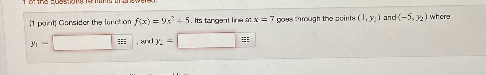 Solved ( 1 ﻿point) ﻿Consider the function f(x)=9x2+5. ﻿Its | Chegg.com