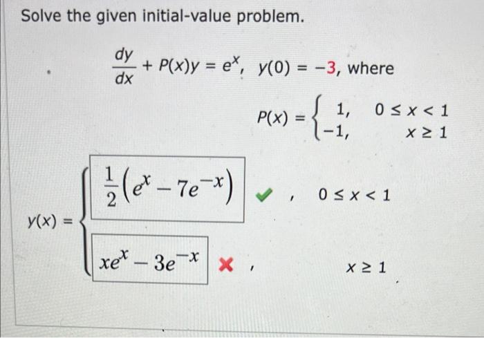 Solved Solve the given initial-value problem. dy dx y(x) = = | Chegg.com