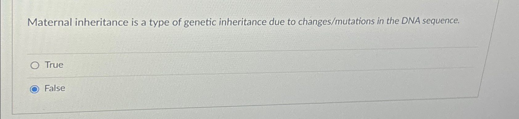 Solved Maternal inheritance is a type of genetic inheritance | Chegg.com