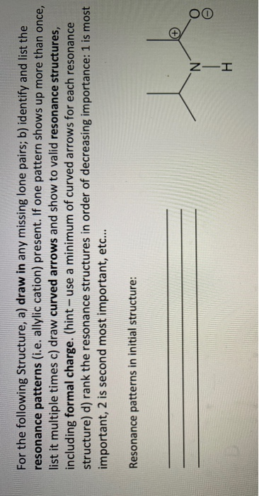 Solved For the following Structure, a) draw in any missing | Chegg.com