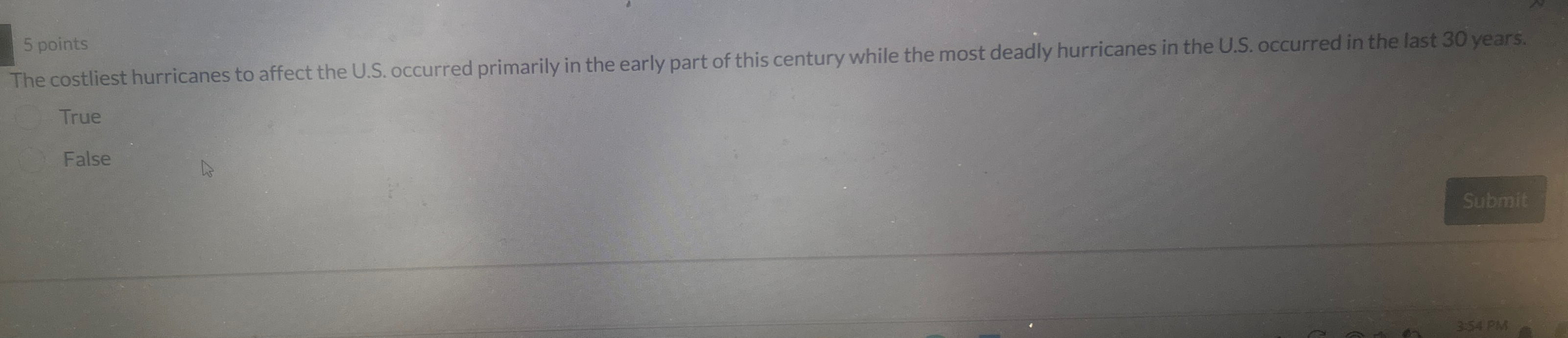 Solved 5 ﻿pointsThe costliest hurricanes to affect the U.S. | Chegg.com