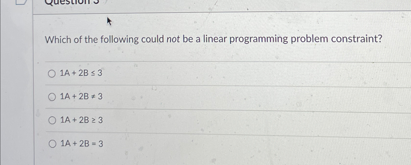 Solved Which of the following could not be a linear | Chegg.com