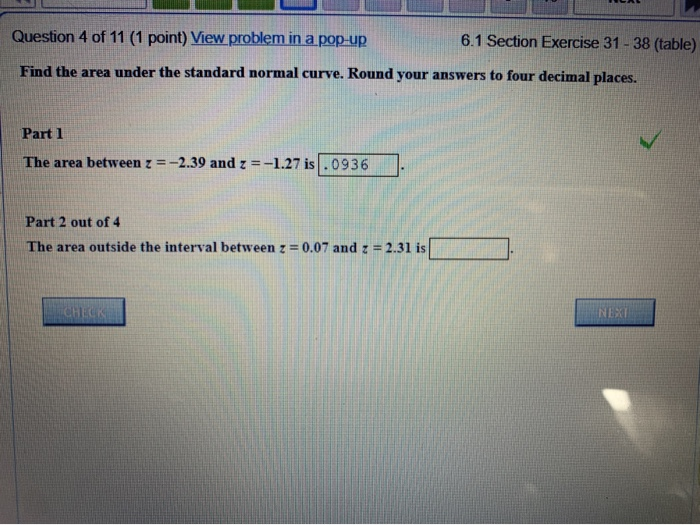 Solved Question 4 of 11 (1 point) View problem in a pop-up | Chegg.com